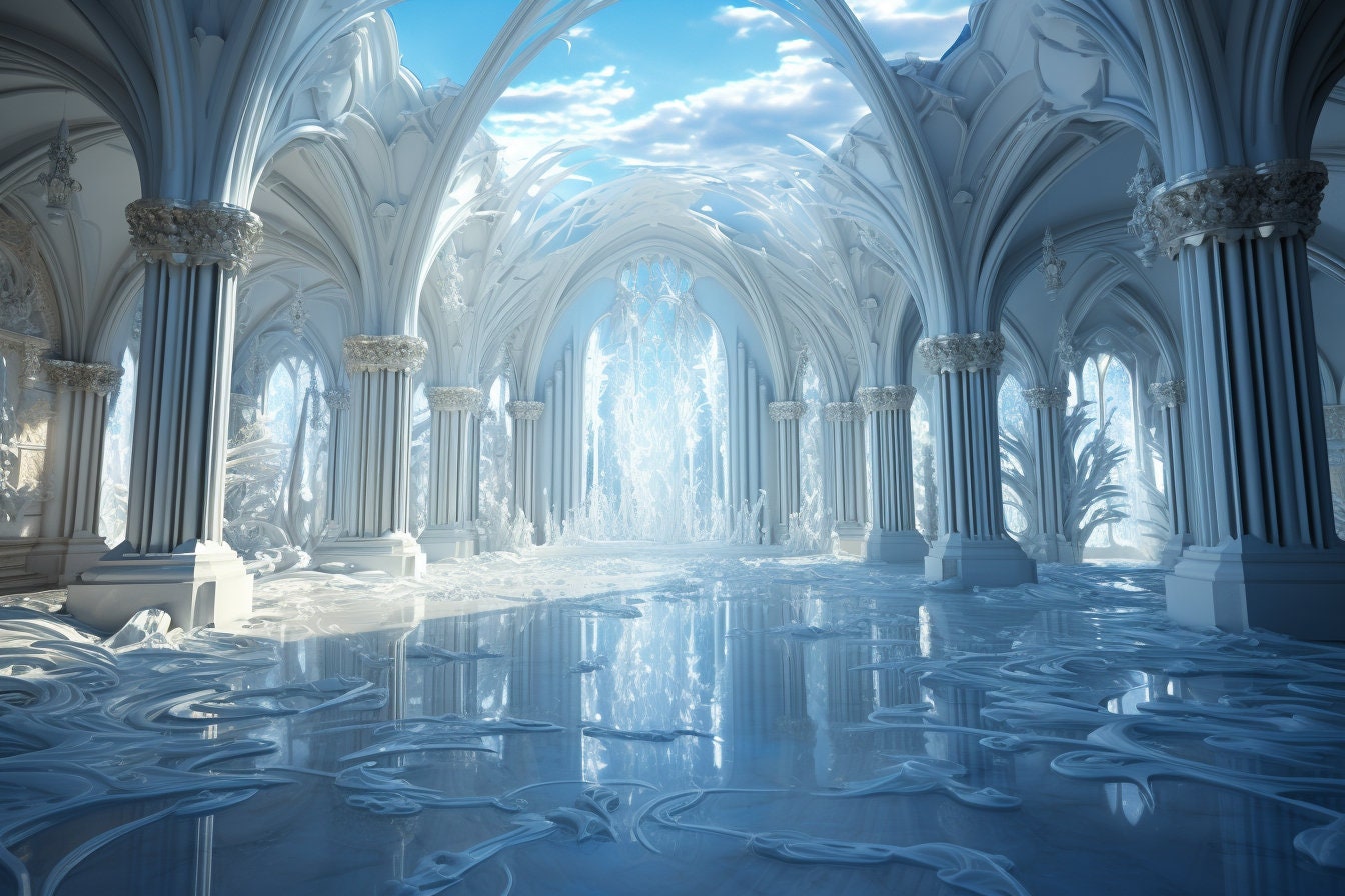 Winter Wonderland Backdrop for Photoshop - Snowflakes, Icicles,glowing ...