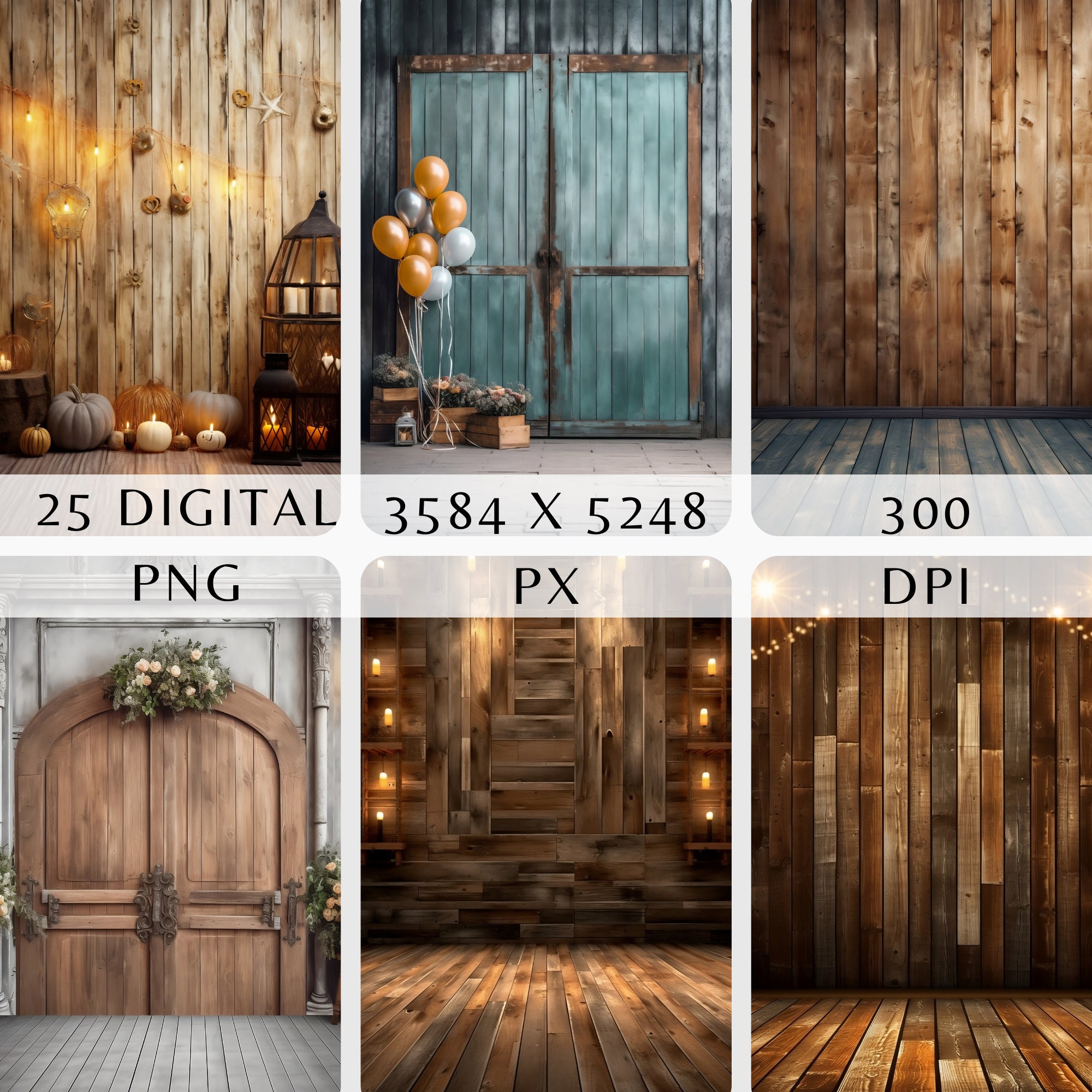 Rustic Wood Digital Backdrop Overlays,wood Digital Backgrounds for ...