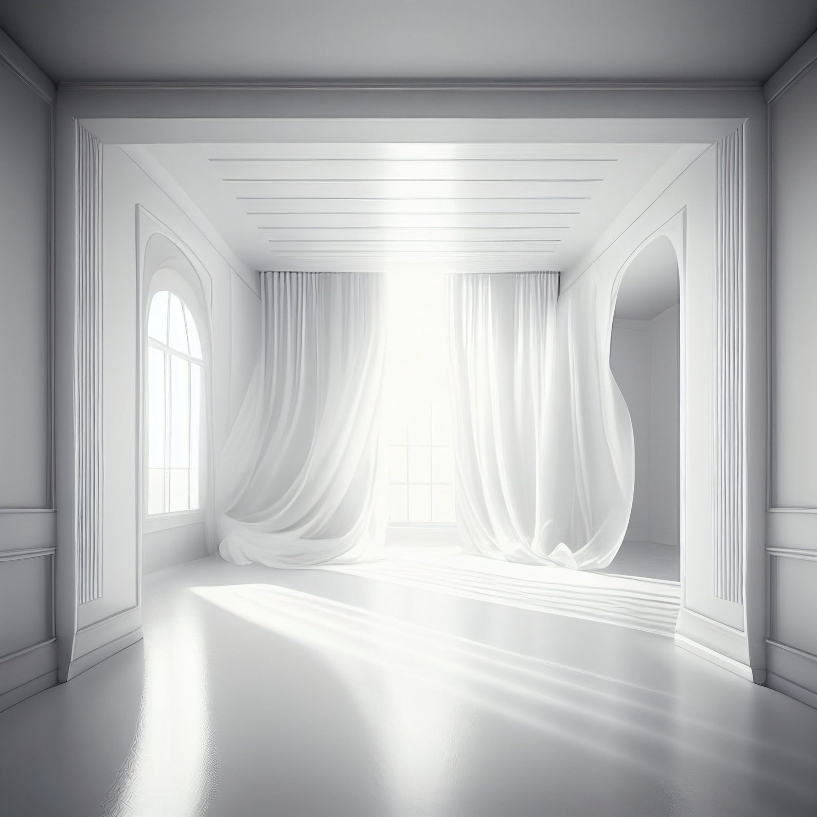 8 Backlit Window Backdrops, White Curtain Digital Photo Backgrounds for ...