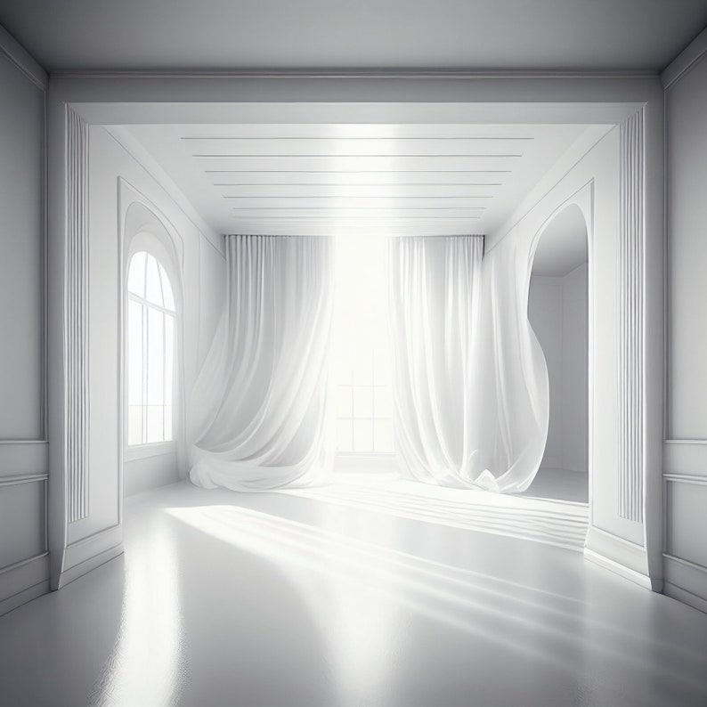 8 Backlit Window Backdrops, White Curtain Digital Photo Backgrounds for ...