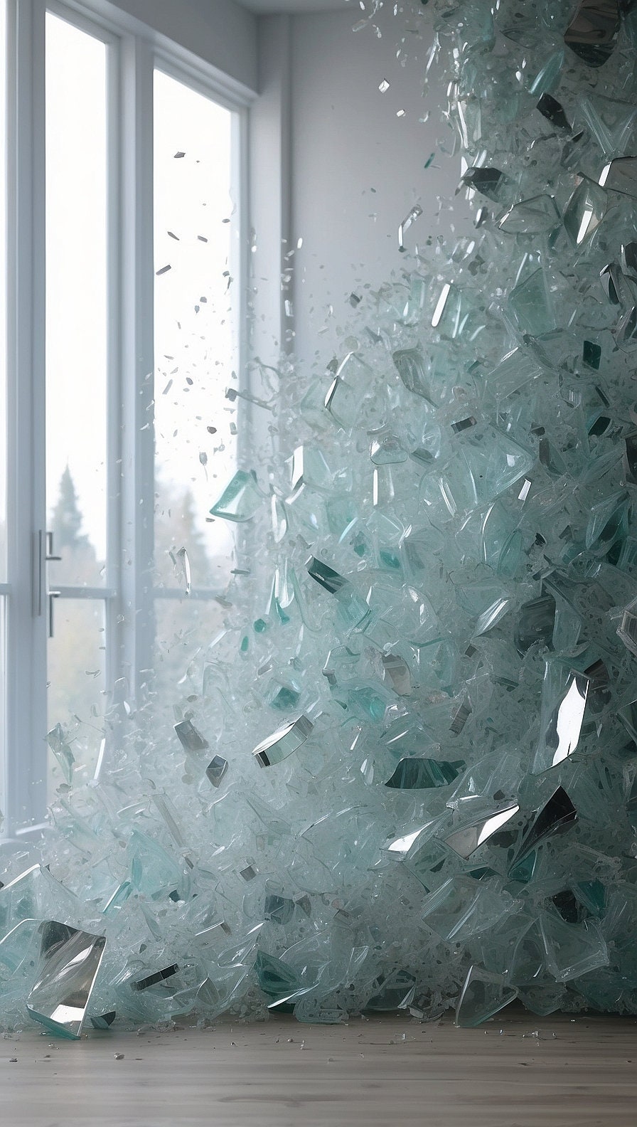 Broken Glass Wall Digital Backdrop | Dramatic Photo Overlay | Shattered ...