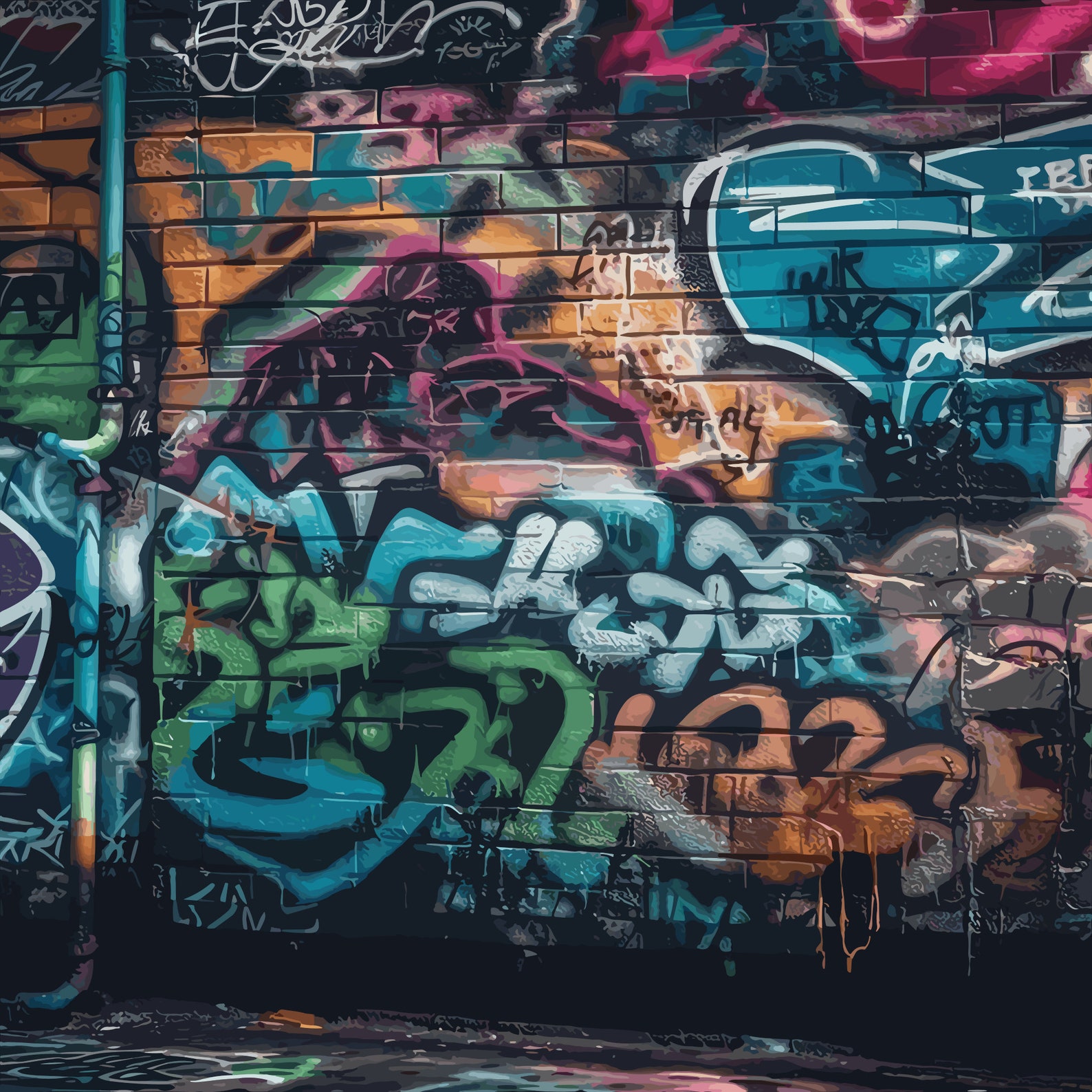 15 Urban Graffiti Digital Backdrop Set for Photography Graffiti ...