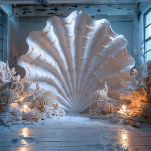Giant Sea Shell Backdrop for Photography - Underwater Theme Studio ...