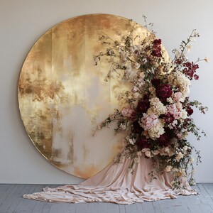 Elegant Floral Hoop Backdrop With Draped Fabric for Weddings, Baby ...