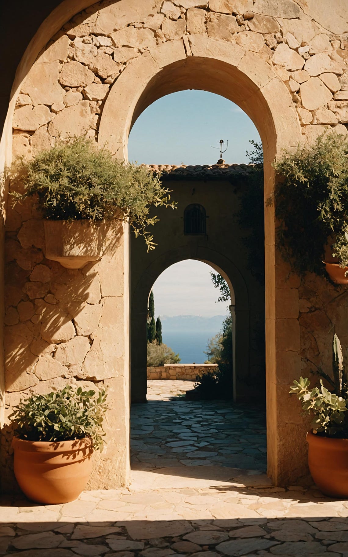 Mediterranean Archway Digital Backdrop, Rustic Villa Photo Background ...