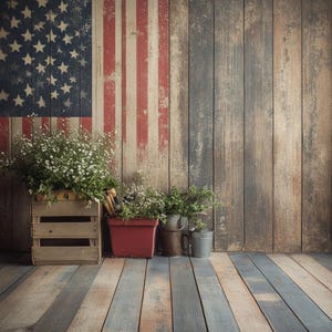 USA Flag Backdrop, Rustic American Flag Backdrop, Patriotic Wood ...
