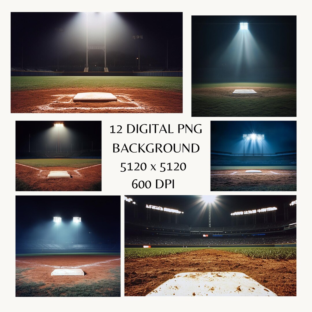 Baseball Field Backdrop With Night Lights, Sports Photography ...
