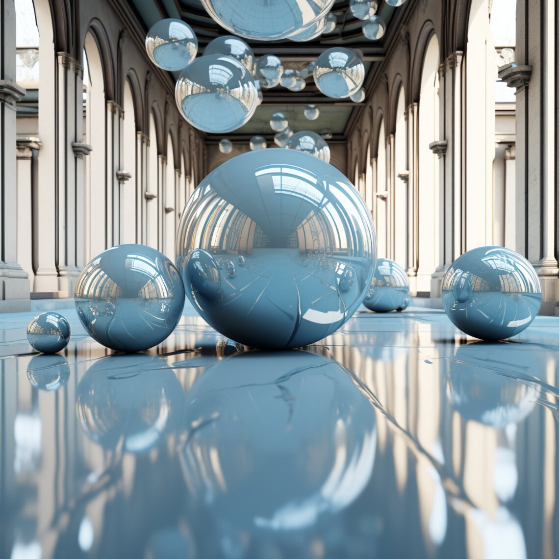Reflective Ball Backdrop Overlays,digital Backgrounds for Photoshop ...