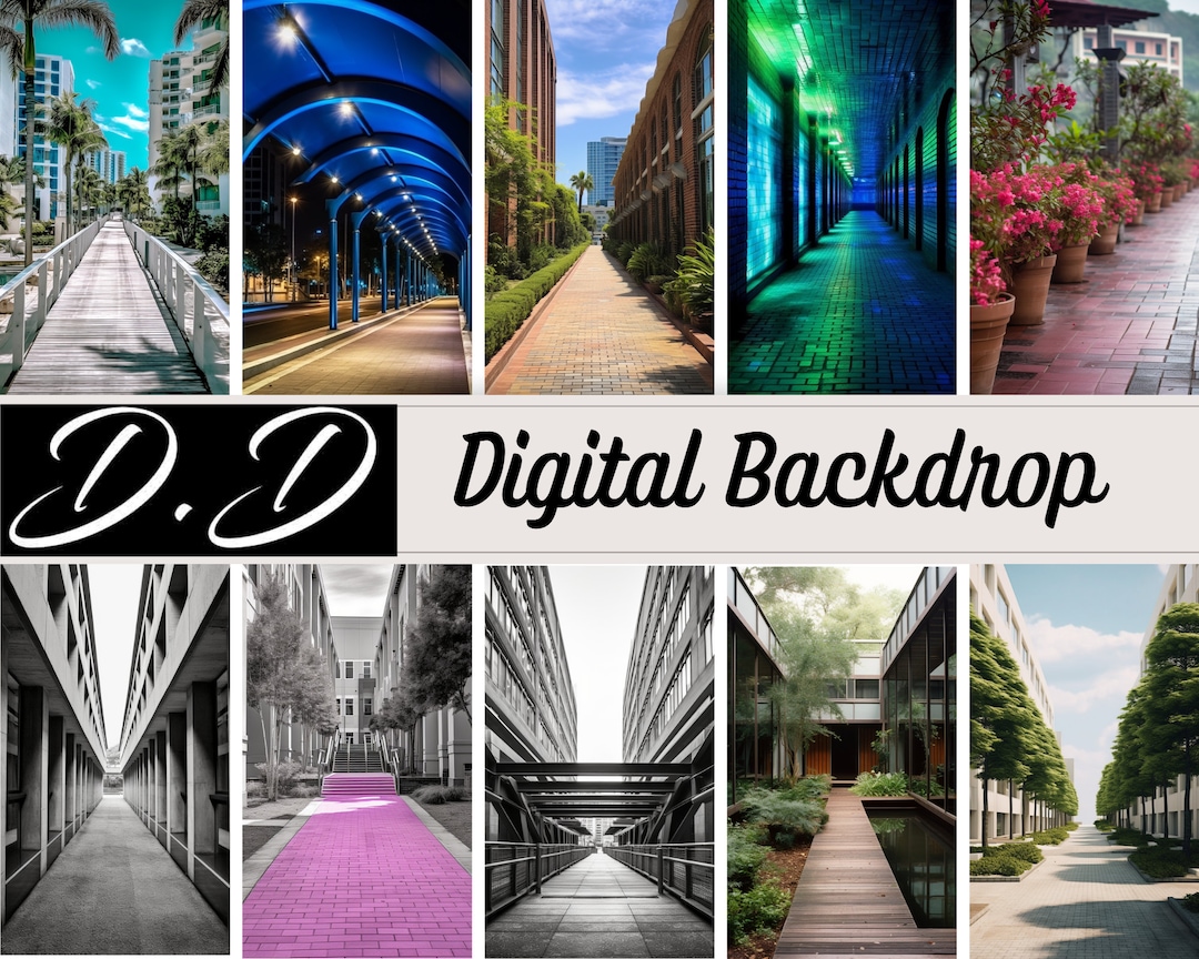 Dynamic Urban Walkway Backgrounds for Photoshop Elevate Your - Etsy