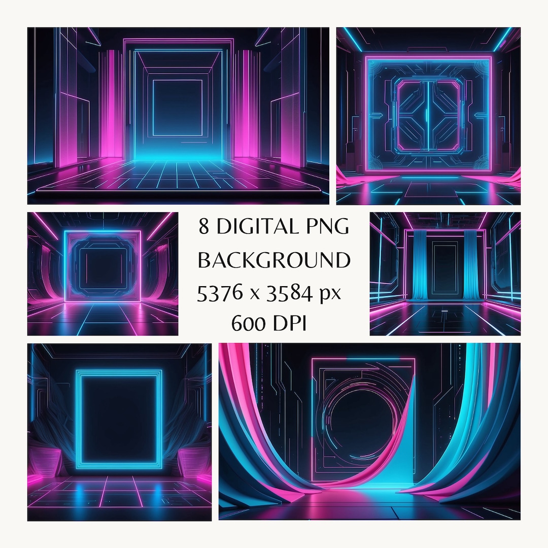 Digital Neon Cyberpunk Backdrop for Product Photography - High ...