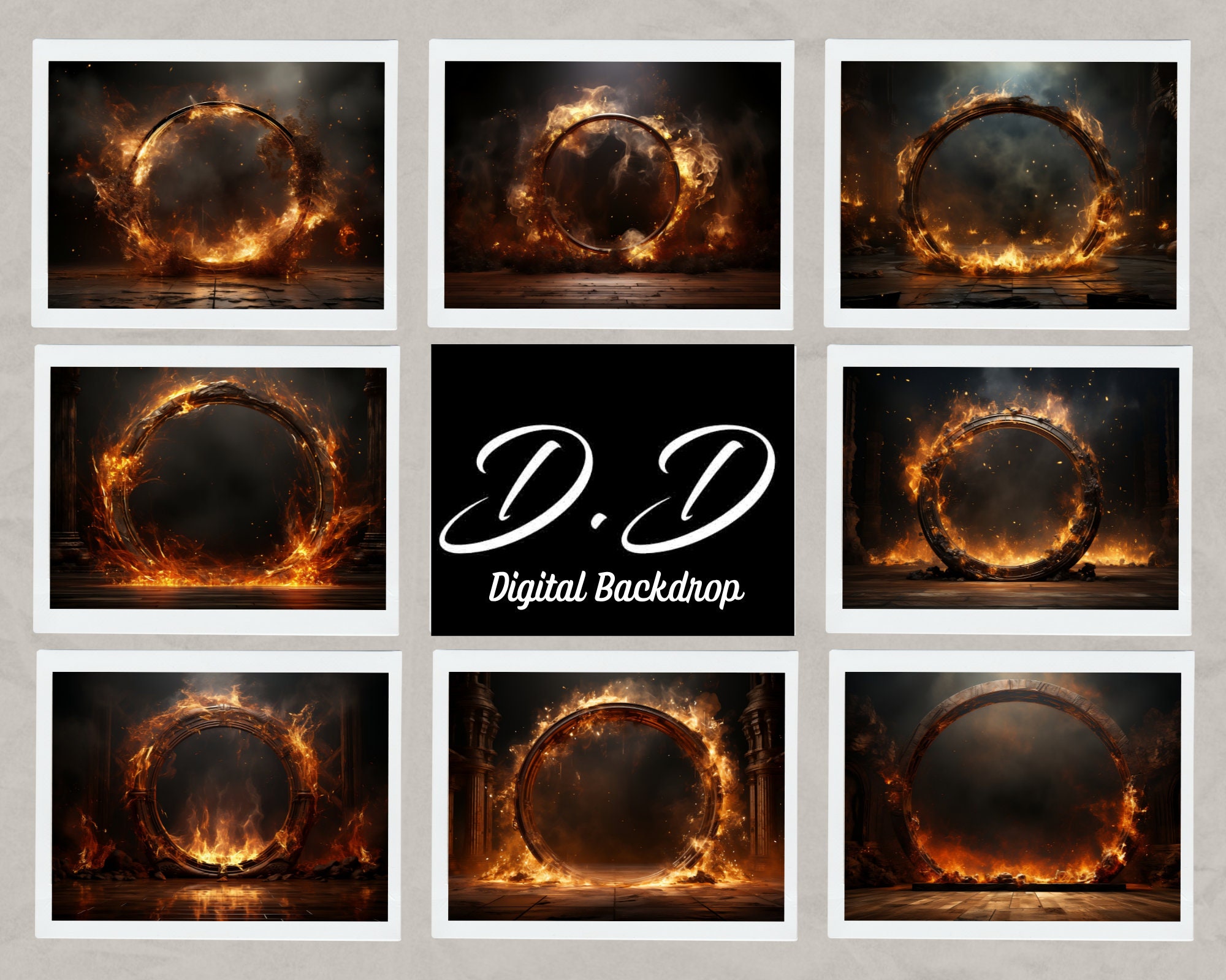 Ring of Fire Backdrop Fiery Inferno, Burning Circle, Dynamic ...