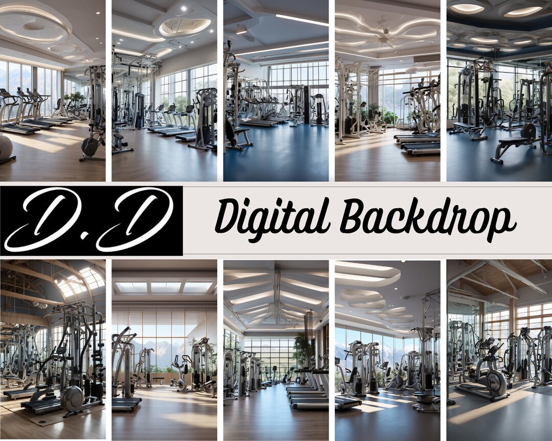 Digital Backdrop of Gym With Equipment Fitness Center Photo Overlay ...