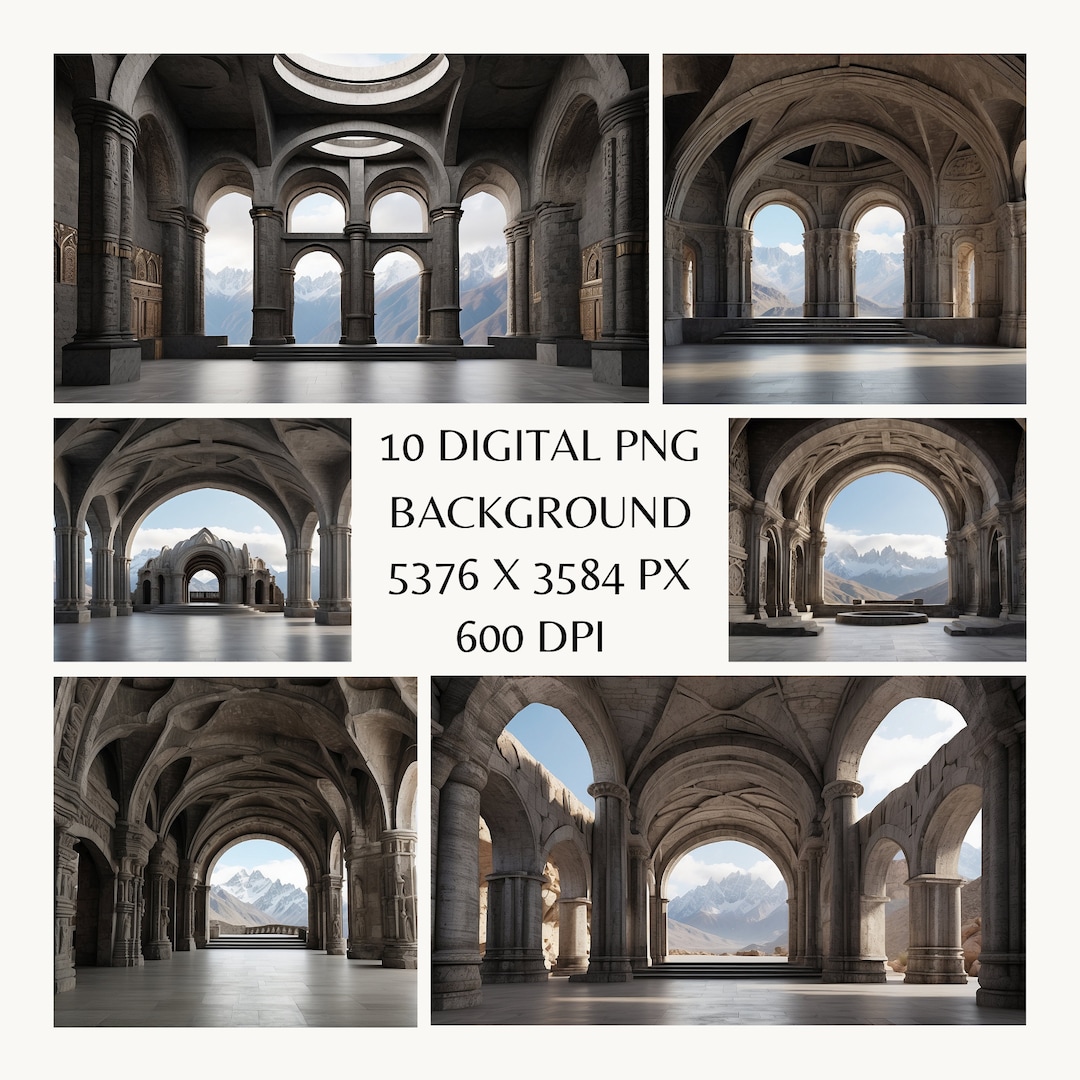 Digital Background Large Archway | Elegant Architectural Photo Overlay ...