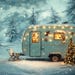 Vintage Christmas Camper Backdrop, Cozy Winter Wonderland Caravan Scene ...