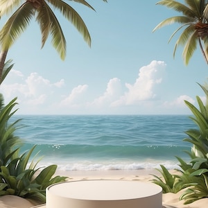 Product Backdrop Sandy Beach Photo | 3D Seaside Sand Digital Background ...