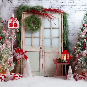 Christmas Digital Backdrop: Festive Holiday Background for Photoshop ...