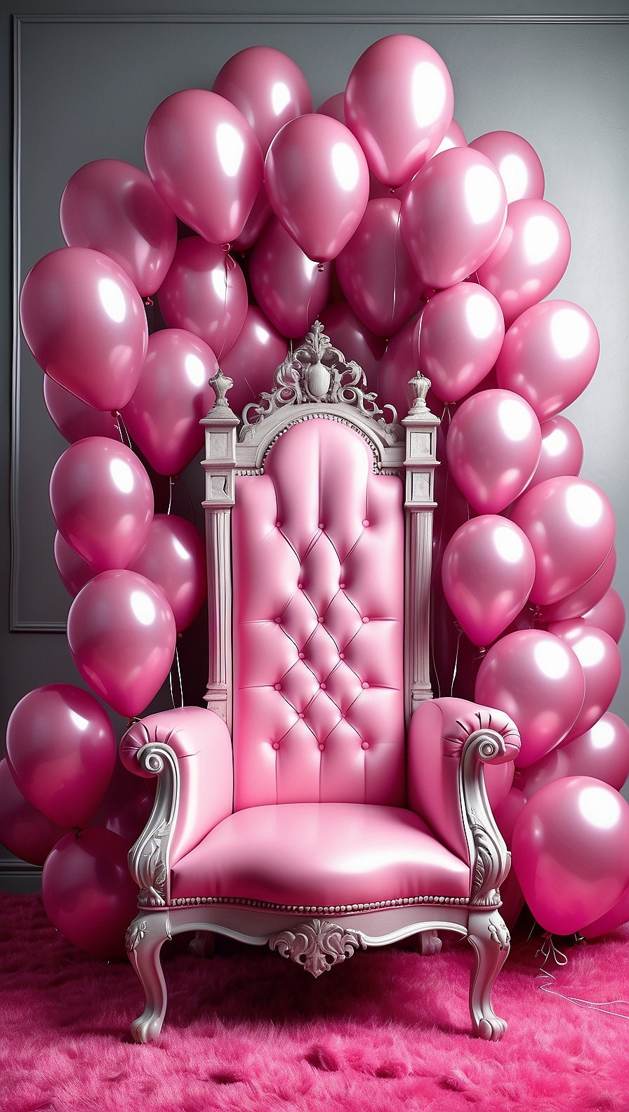 Pink Throne Digital Backdrop for Portrait Photography Elegant and ...