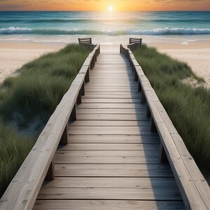 Beach Boardwalk Photography Digital Background | Coastal Photo Overlay ...