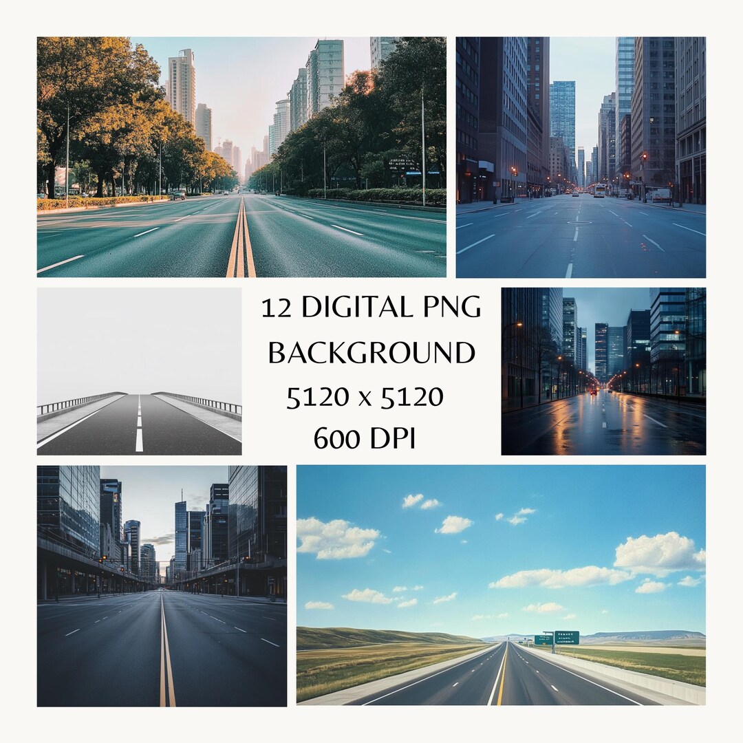 Open Road Photography Backdrop, Night Highway Cityscape Background ...