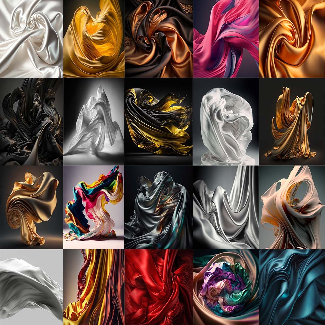 Flowing Silk Digital Backdrop Overlays, Silk Digital Backgrounds for ...