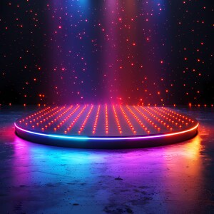 Cosmic Gateway Backdrop / Vibrant Neon Light Portals / Game Show ...