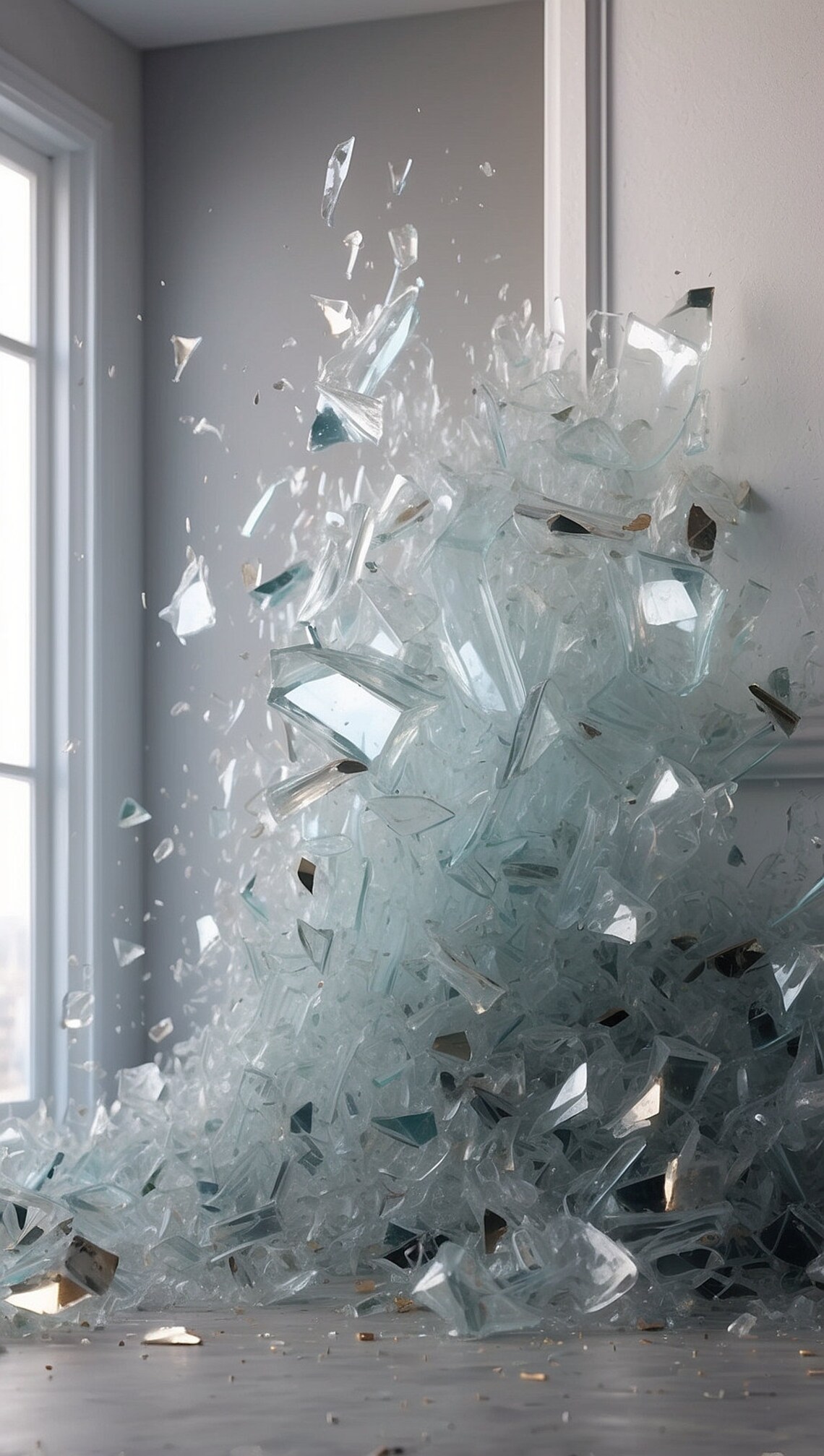 Broken Glass Wall Digital Backdrop | Dramatic Photo Overlay | Shattered ...