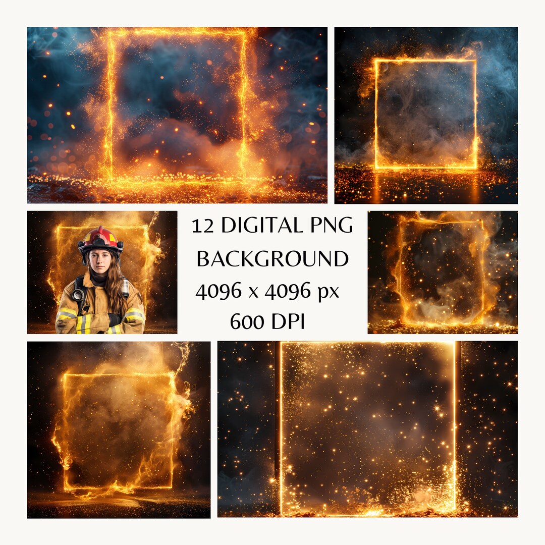Elemental Fire Backdrop, Ethereal Luminance, Portrait Background, Fire ...