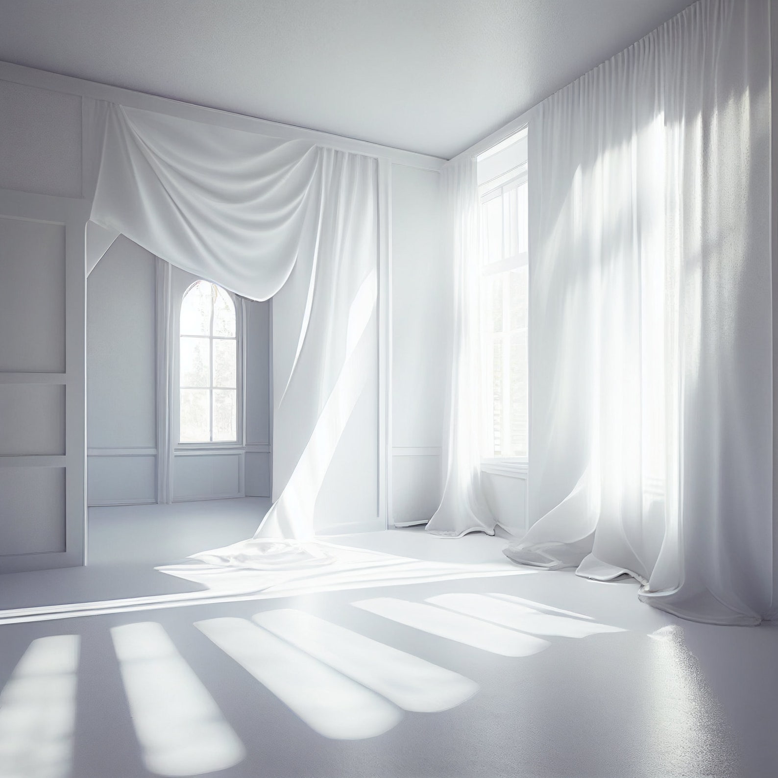 8 Backlit Window Backdrops, White Curtain Digital Photo Backgrounds for ...