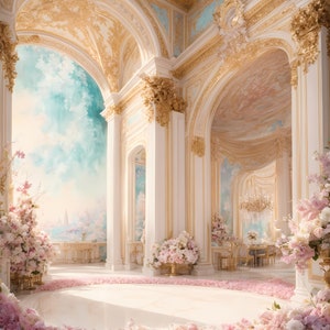 Luxurious Pastel Ballrooms Maternity Background, Opulent Elegance ...