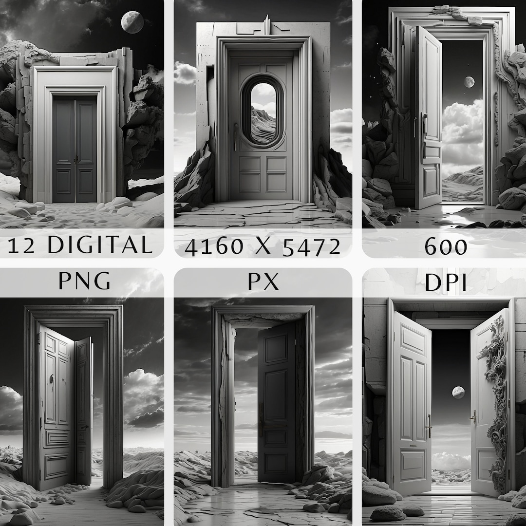 Digital Door in Space Backdrop, Digital Door Backdrop, Creative Surreal ...