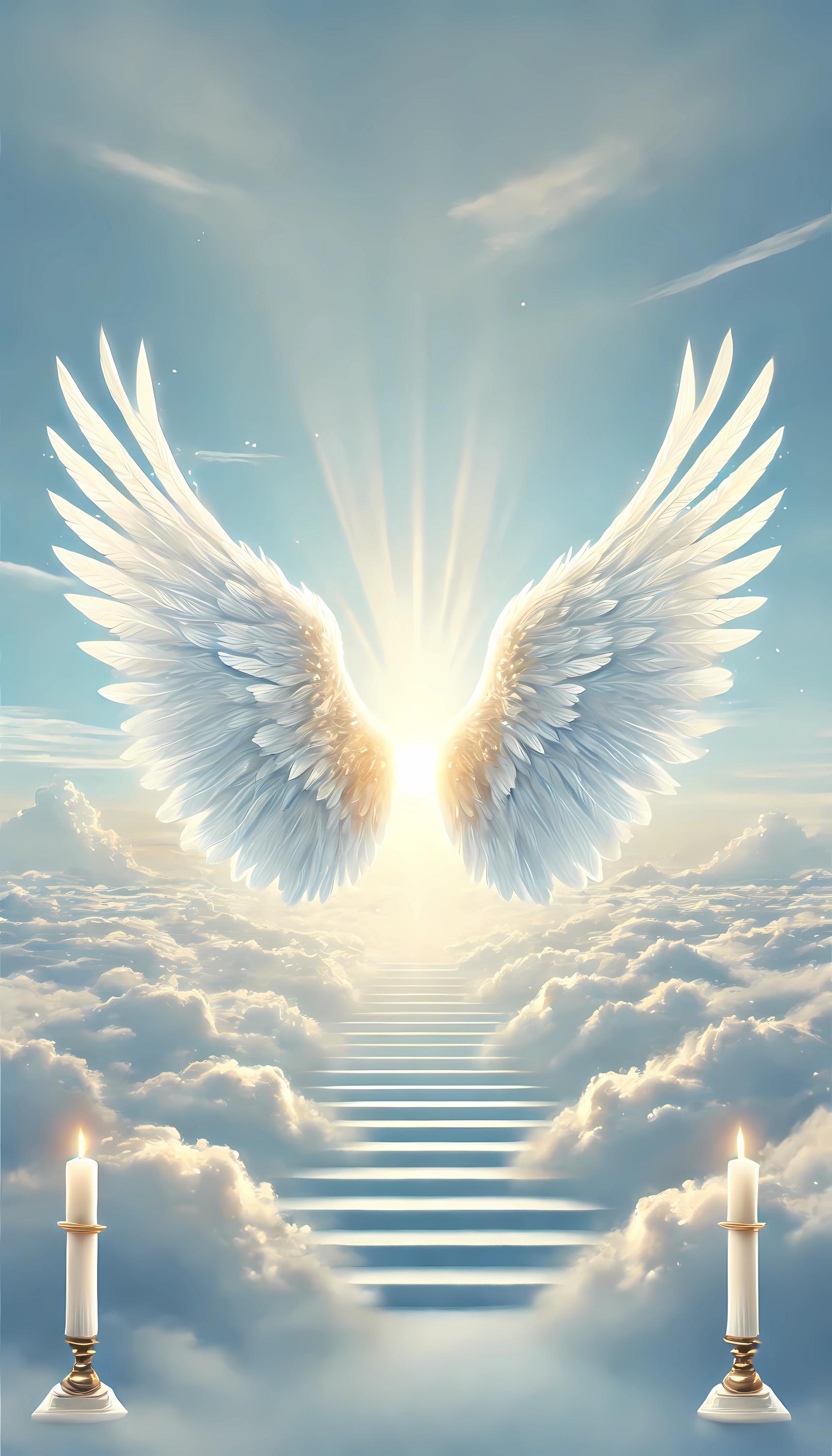 Digital Angel Wings Image - Heavenly Stairway to Light - Memorial ...