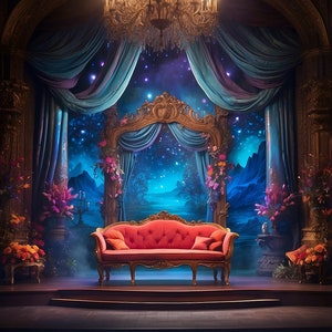 Enchanting Fairy Tale Stage Backdrop - Magical Forest & Starry Night ...