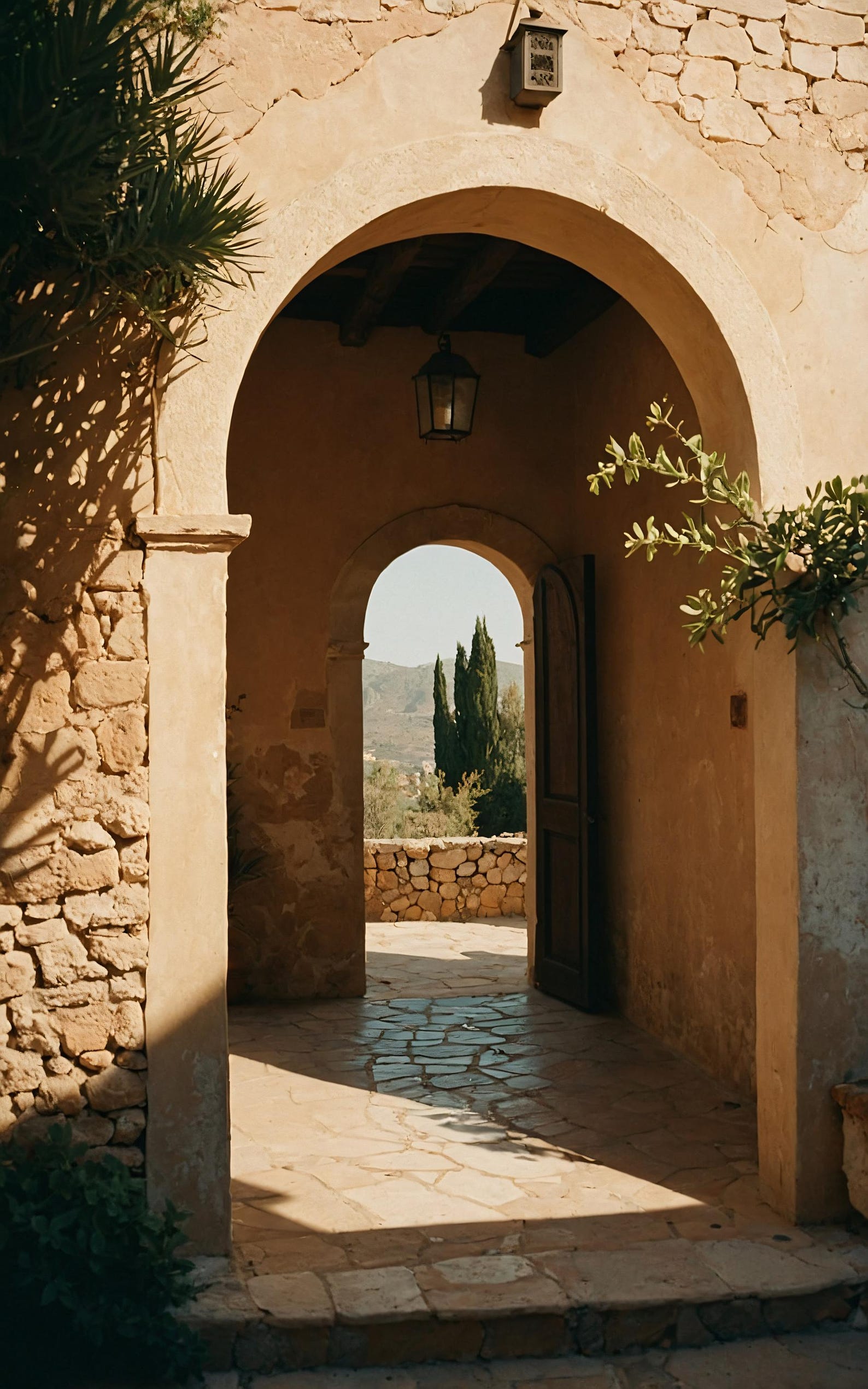 Mediterranean Archway Digital Backdrop, Rustic Villa Photo Background ...