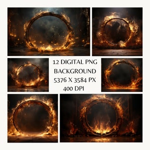 Ring of Fire Backdrop - Fiery Inferno, Burning Circle, Dynamic ...