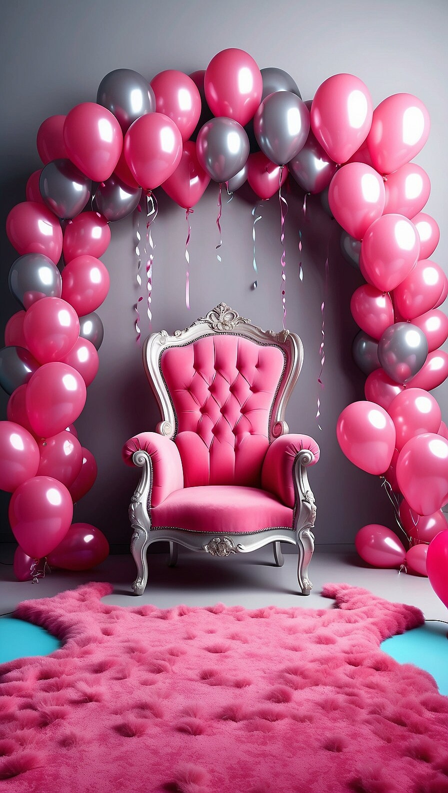 Pink Throne Digital Backdrop for Portrait Photography Elegant and ...