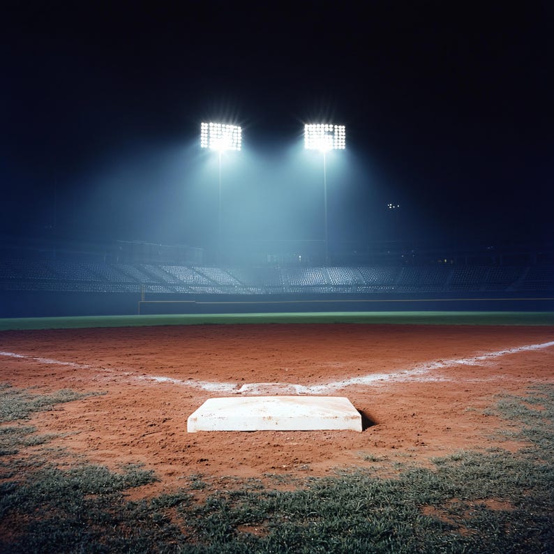 Baseball Field Backdrop With Night Lights, Sports Photography ...
