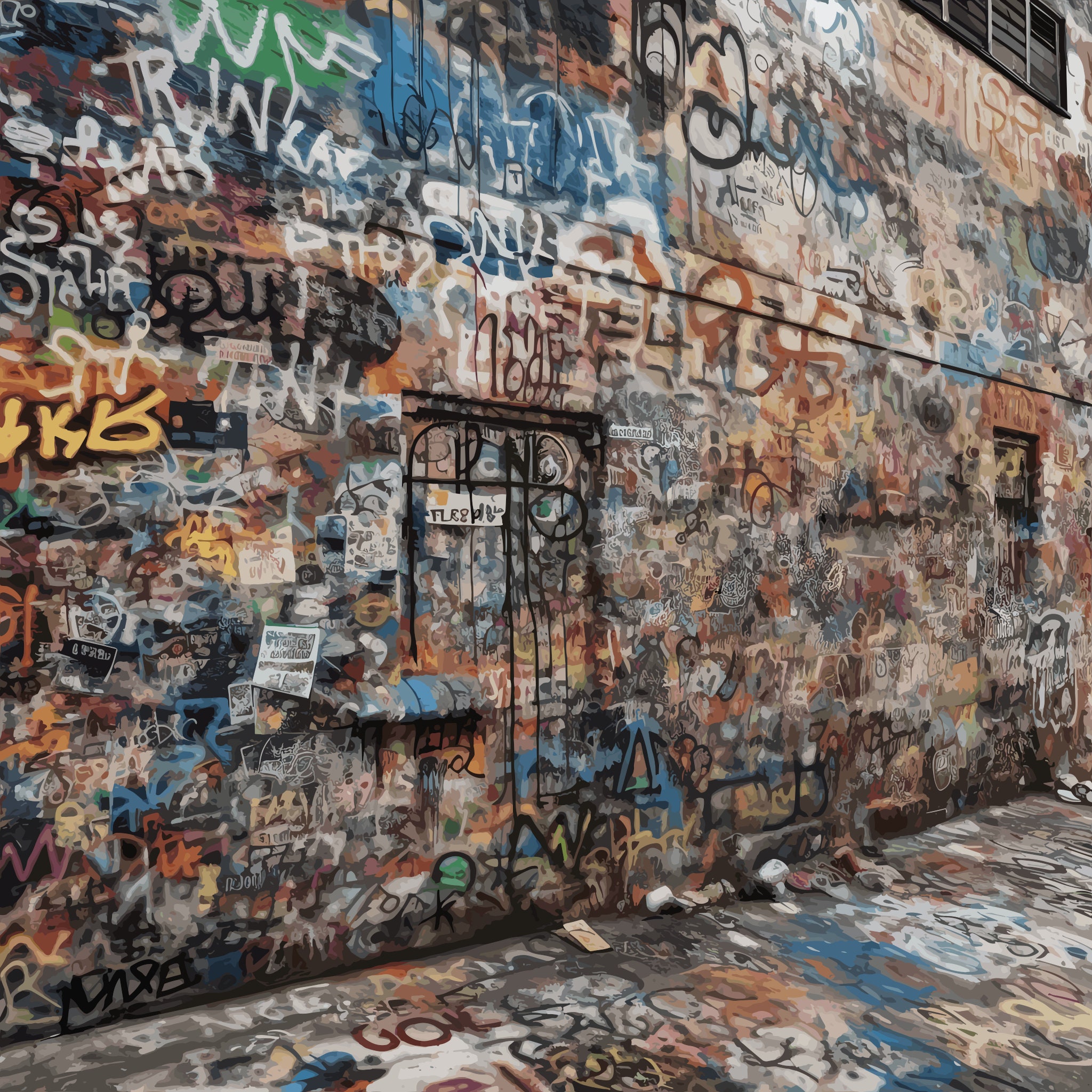 15 Urban Graffiti Digital Backdrop Set for Photography Graffiti ...