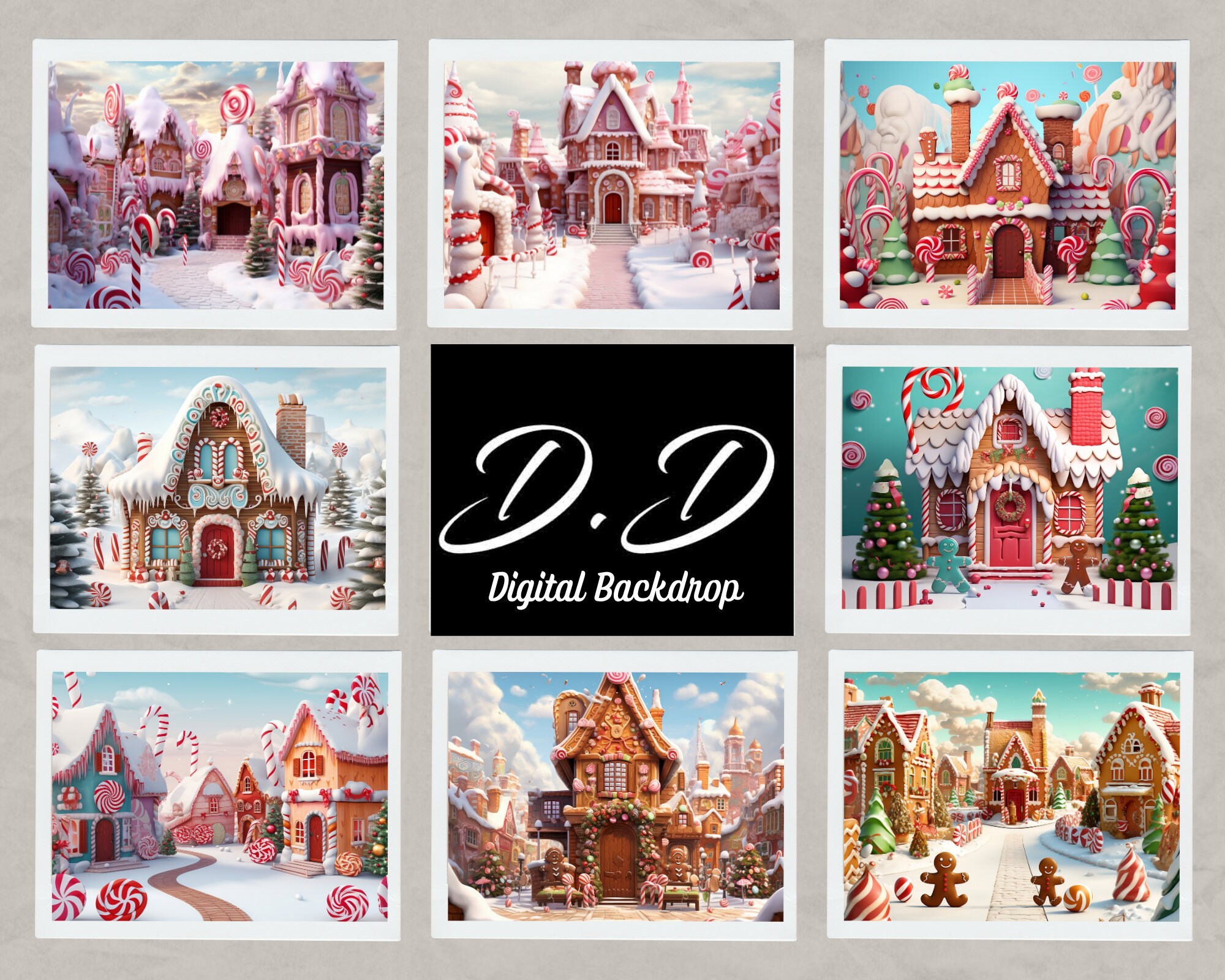 Christmas Candy Land Backdrop Festive High-resolution Digital ...