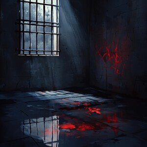 Dark Prison Digital Backdrop, Abandoned Jail Cell Background, Moody ...