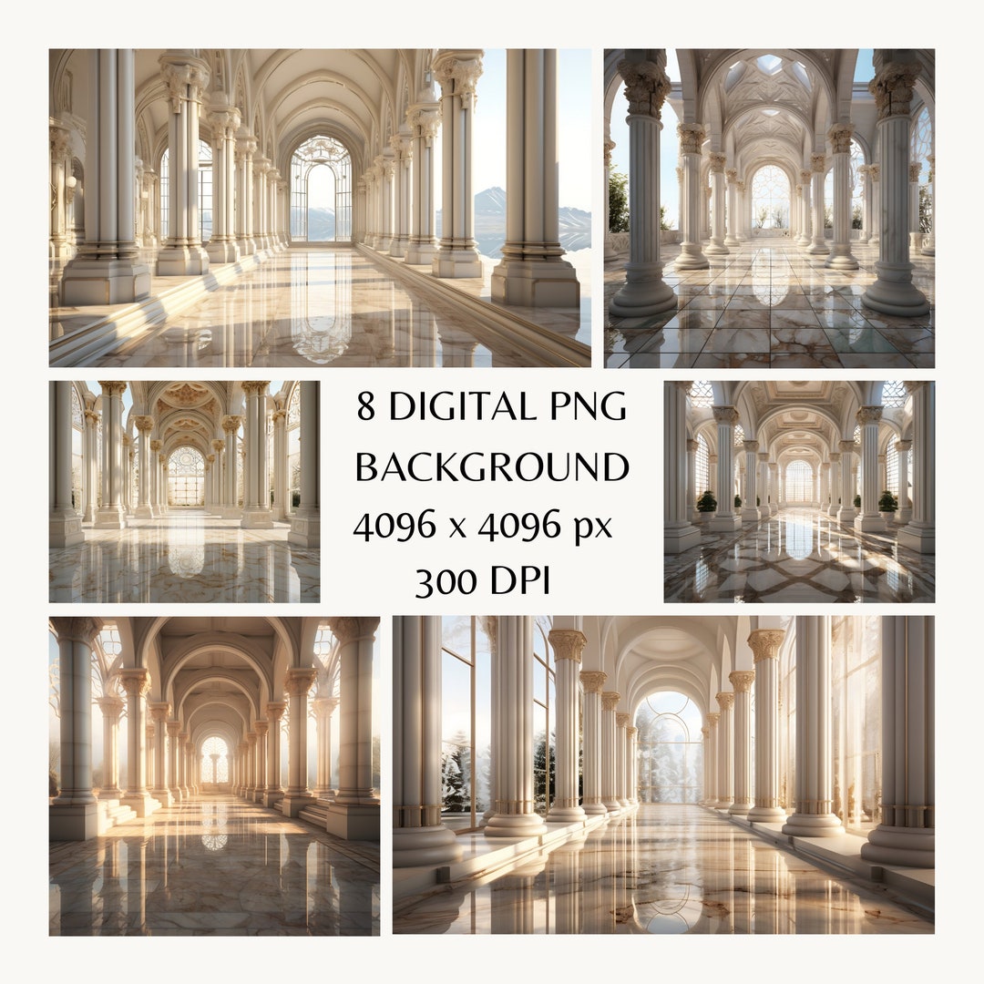 8 Sunlite Marble Hallway Backdrop, Marble Hallway Digital Backgrounds ...