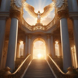 Angelic Memorial Program Background | Elegant Heavenly Digital Template ...