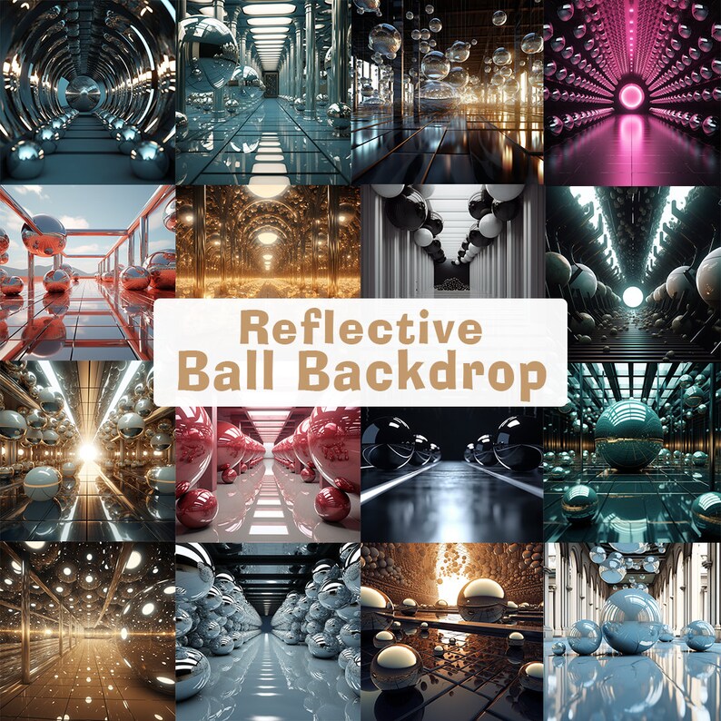 Reflective Ball Backdrop Overlays,digital Backgrounds for Photoshop ...