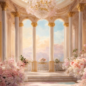 Luxurious Pastel Ballrooms Maternity Background, Opulent Elegance ...