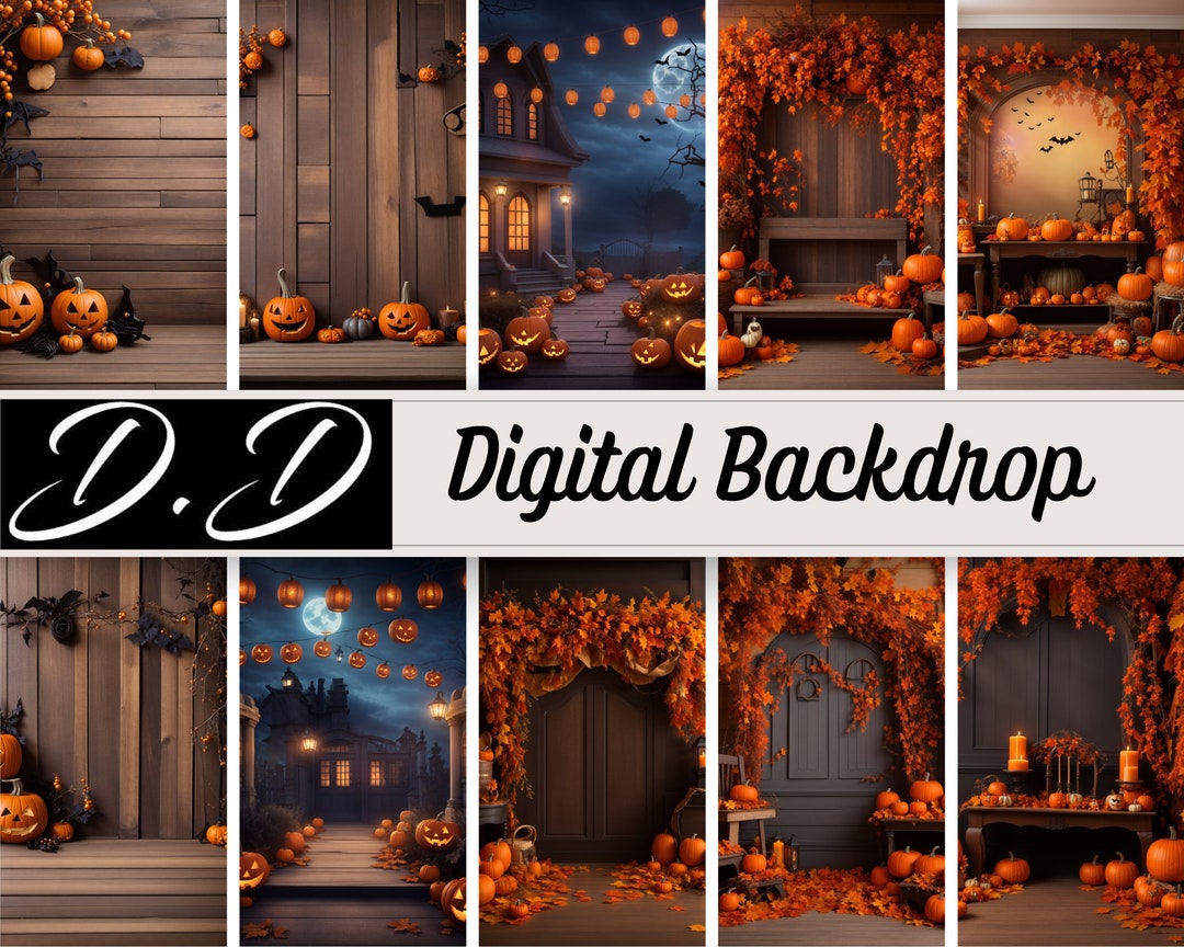 Spook-tacular Pumpkin Digital Backdrops for Photoshop: Ideal for ...