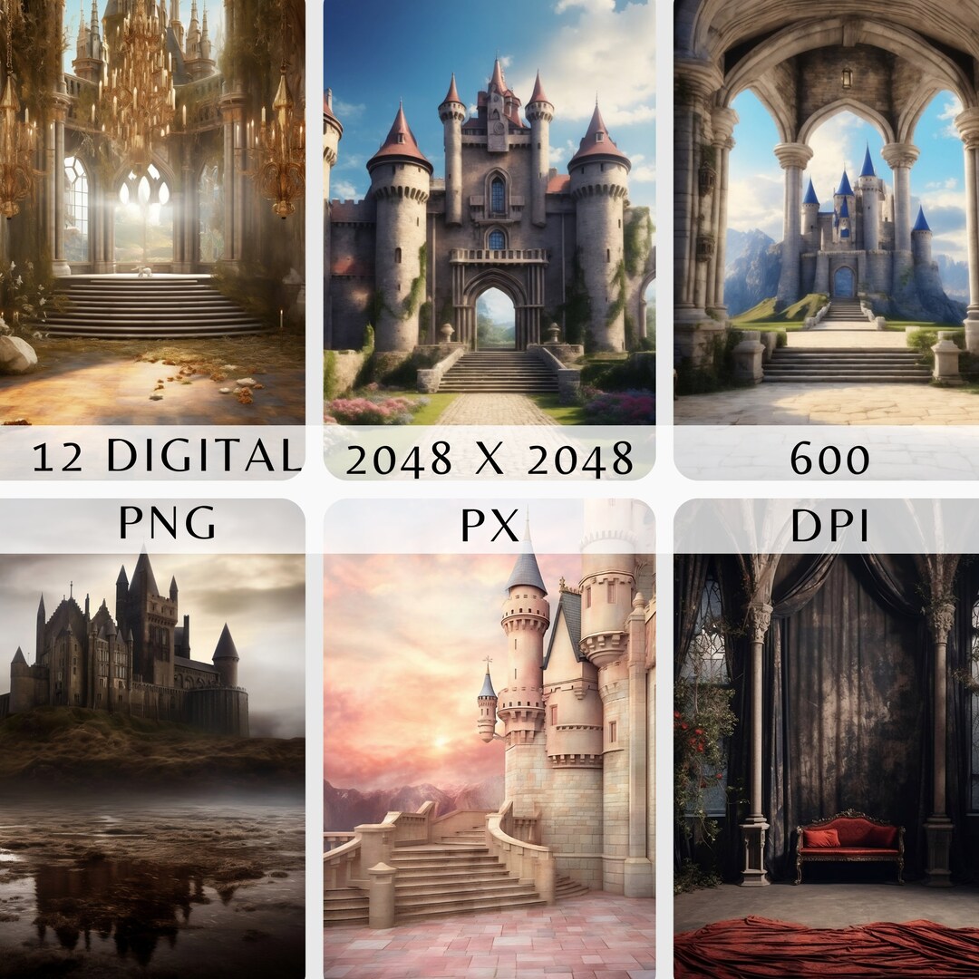 Enchanting Castle-themed Digital Backgrounds for Photoshop - Transport ...