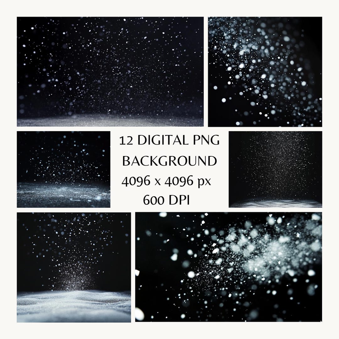 Snowfall Overlay Digital Backgrounds, Winter Snow Effect PNG for ...