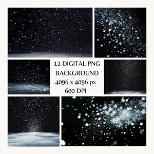 Snowfall Overlay Digital Backgrounds, Winter Snow Effect PNG for ...