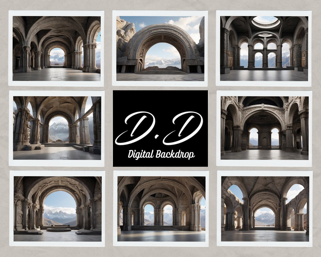 Digital Background Large Archway Elegant Architectural Photo Overlay ...
