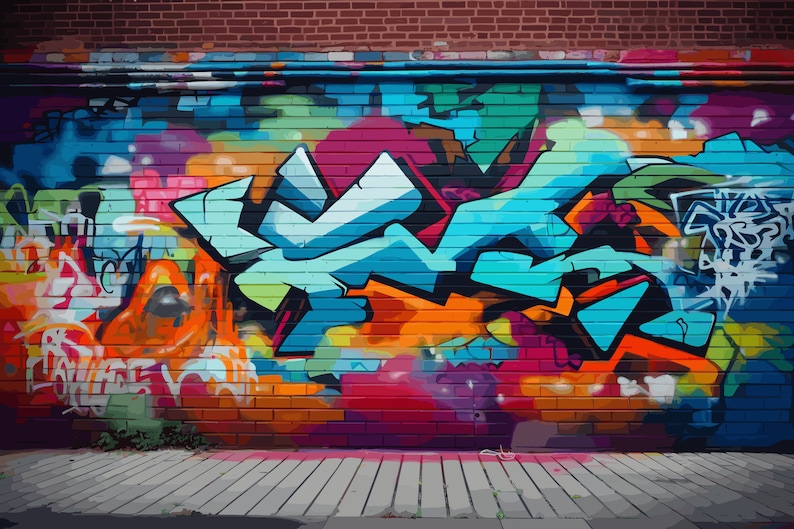 15 Urban Graffiti Digital Backdrop Set for Photography Graffiti ...