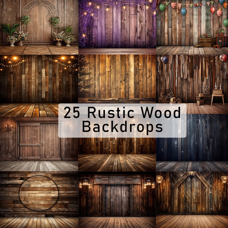 Rustic Wood Digital Backdrop Overlayswood Digital Backgrounds - Etsy